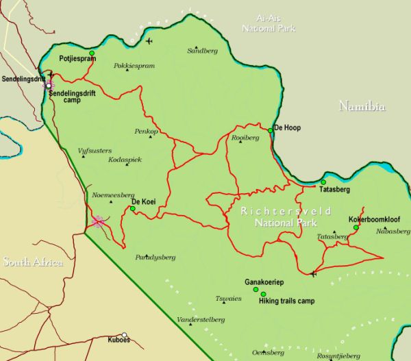 Richtersveld Map Home Peace Parks Foundation